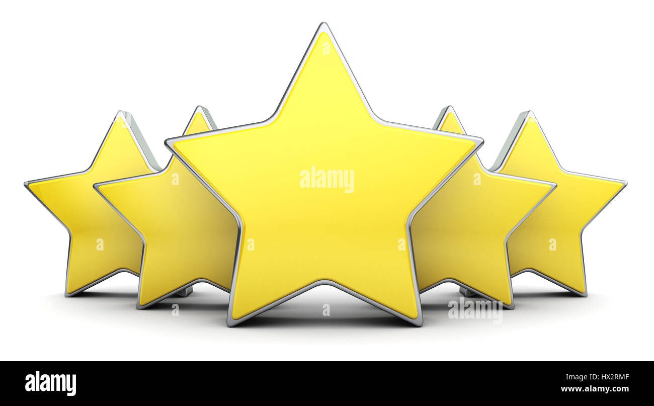 3d illustration of five stars rating symbol Stock Photo - Alamy