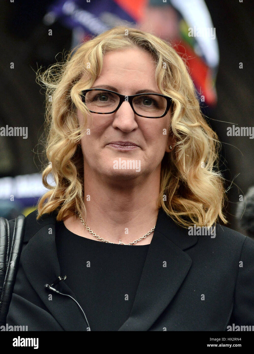 Claire Blackman, the wife of Alexander Blackman, outside the Royal ...