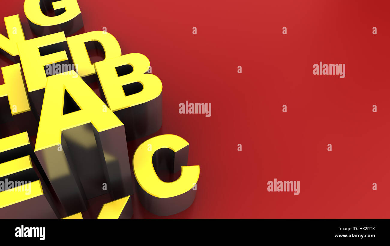 abstract 3d illustration of letters background Stock Photo - Alamy