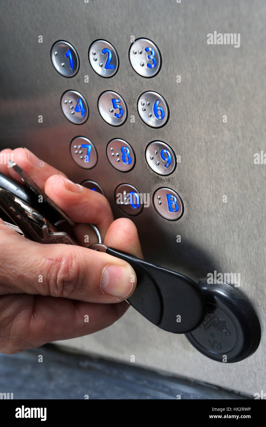 Residential building with secured access system Stock Photo - Alamy