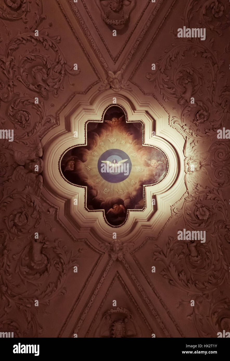 Religious fresco on the ceiling and light Stock Photo - Alamy
