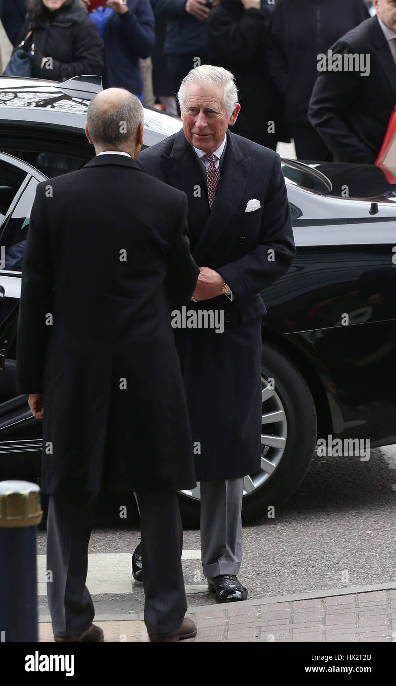The Prince of Wales arrives to meet paramedics and support staff who ...