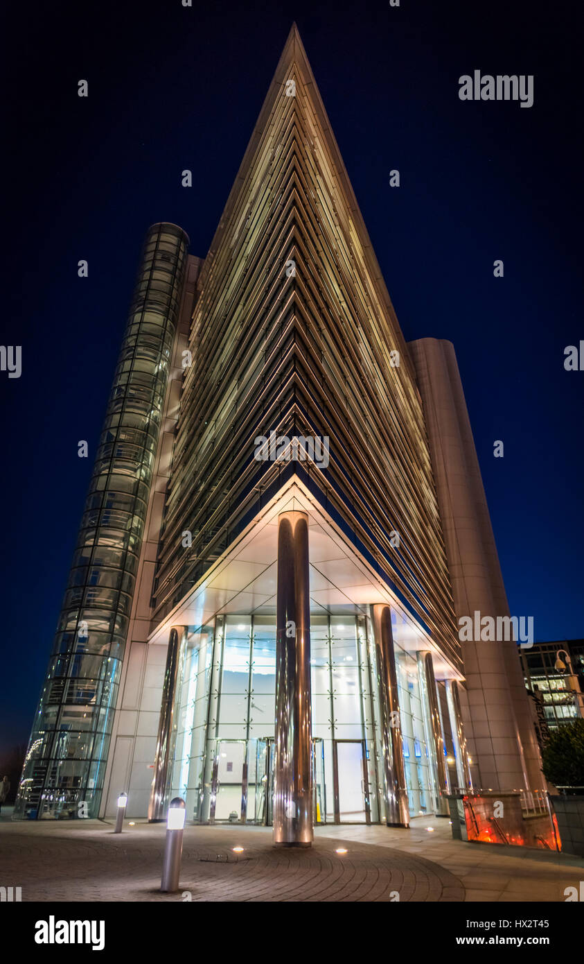 Night photography in Leeds with lots of high-rise buildings Stock Photo ...