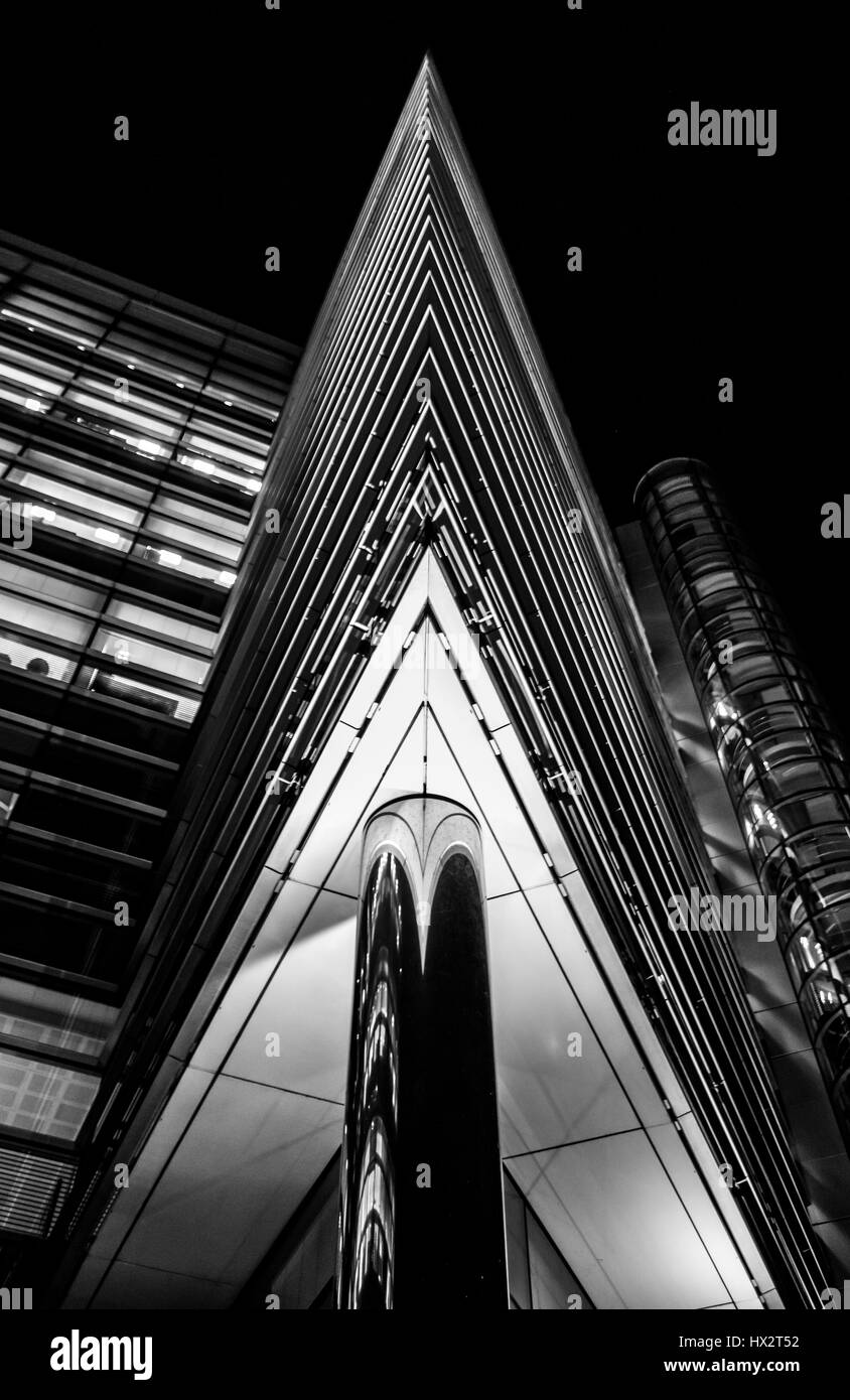 Night photography in Leeds with lots of high-rise buildings Stock Photo ...