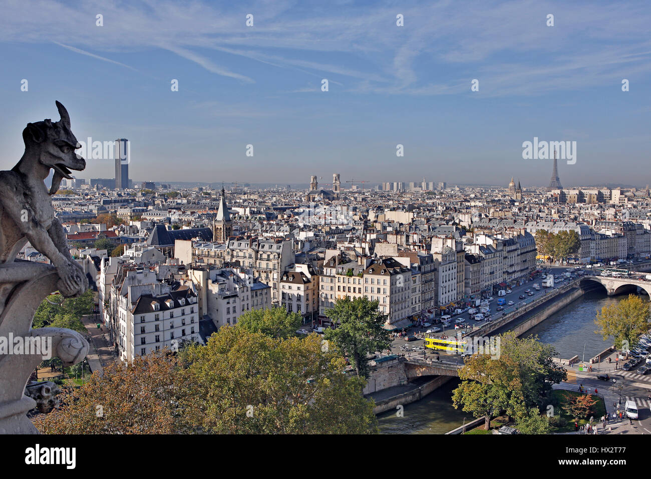 Paris (France): the capital city viewed from Notre-Dame Cathedral Stock ...