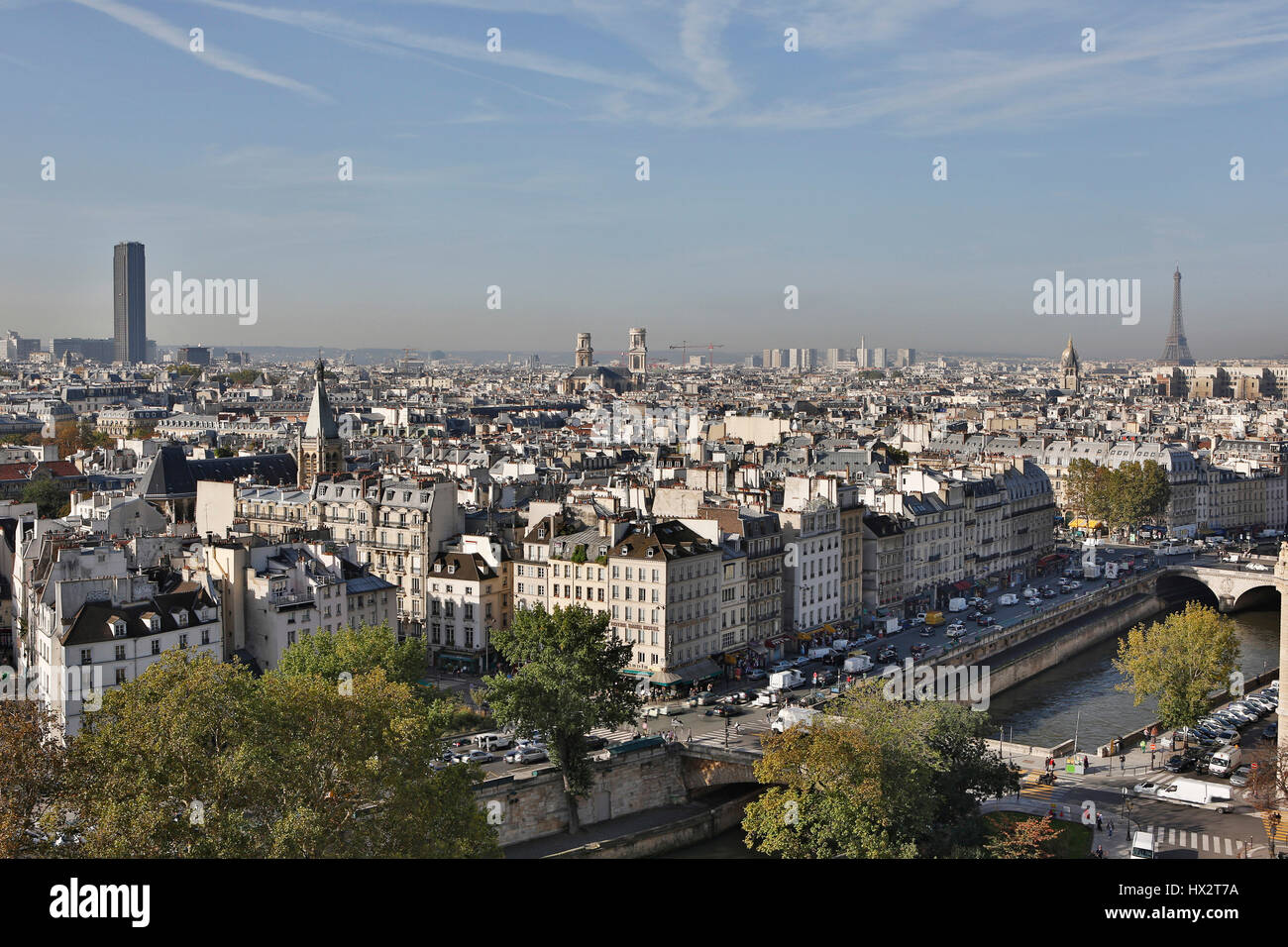 Paris (France): the capital city viewed from Notre-Dame Cathedral Stock ...