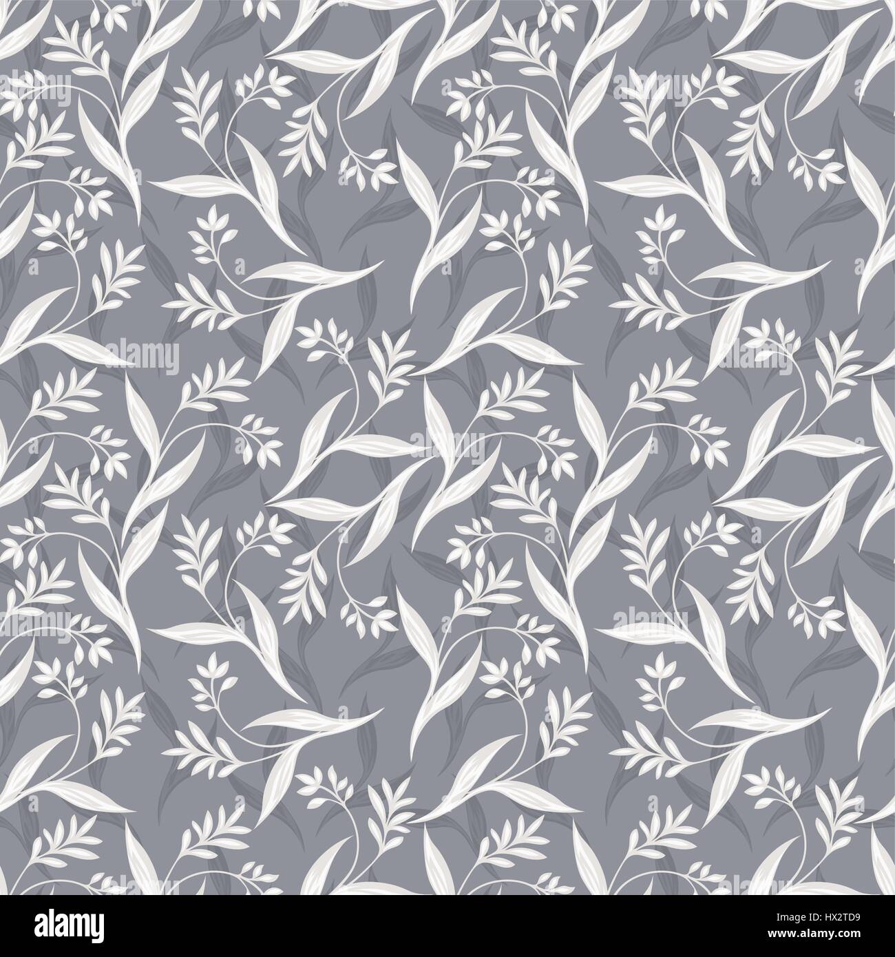 Vector seamless pattern. Repeating floral texture with branches and ...