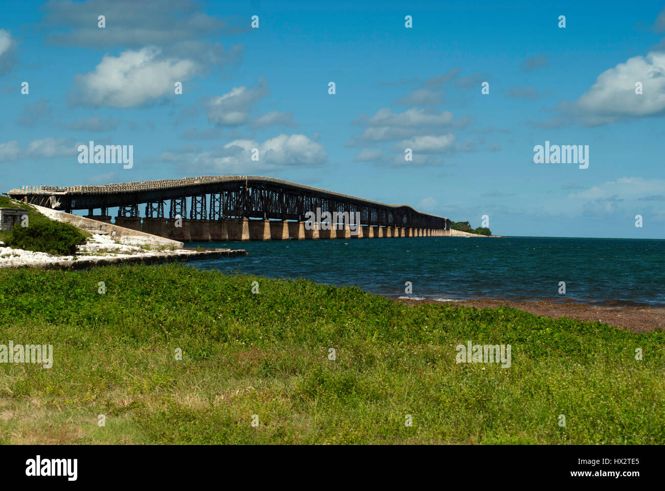 old Bahia Honda bridge over ocean Stock Photo - Alamy
