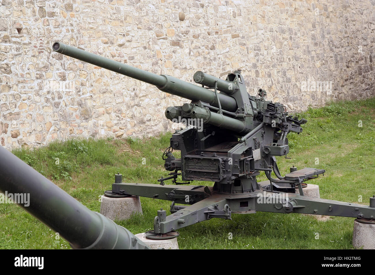 Obsolete cannon. Second world war cannon Stock Photo - Alamy