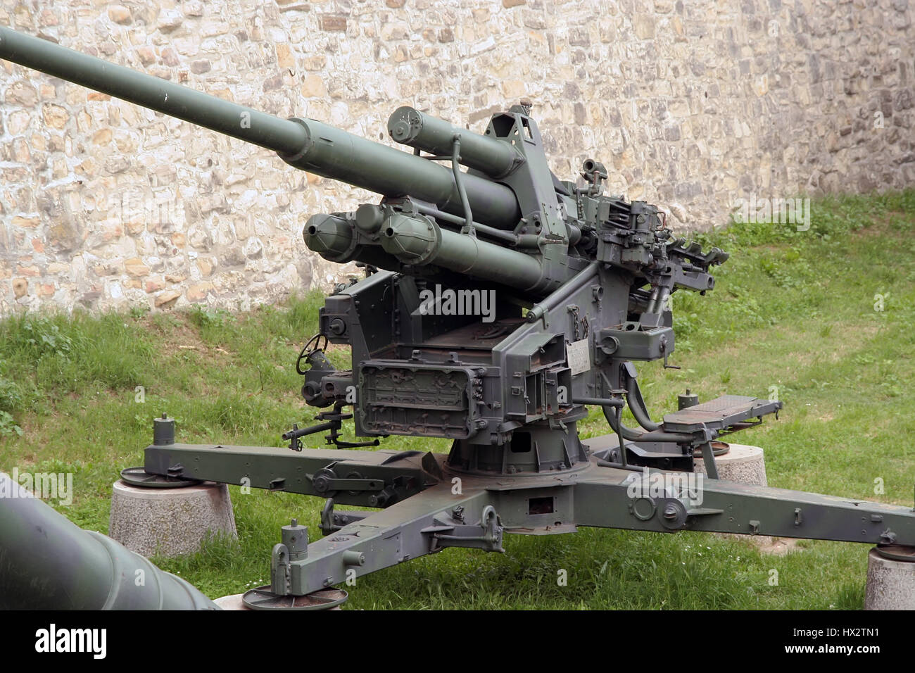 Obsolete cannon. Second world war cannon Stock Photo - Alamy