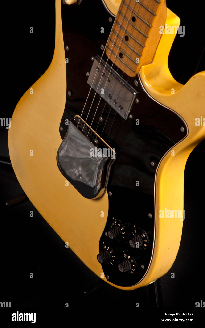 electric guitar yellow Stock Photo - Alamy