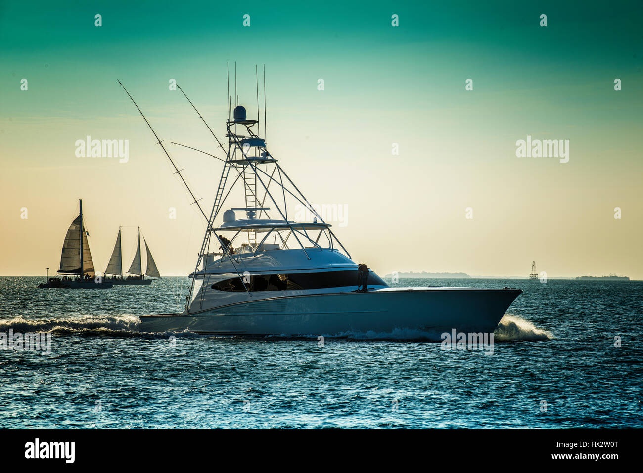 charter fishing boats Stock Photo - Alamy