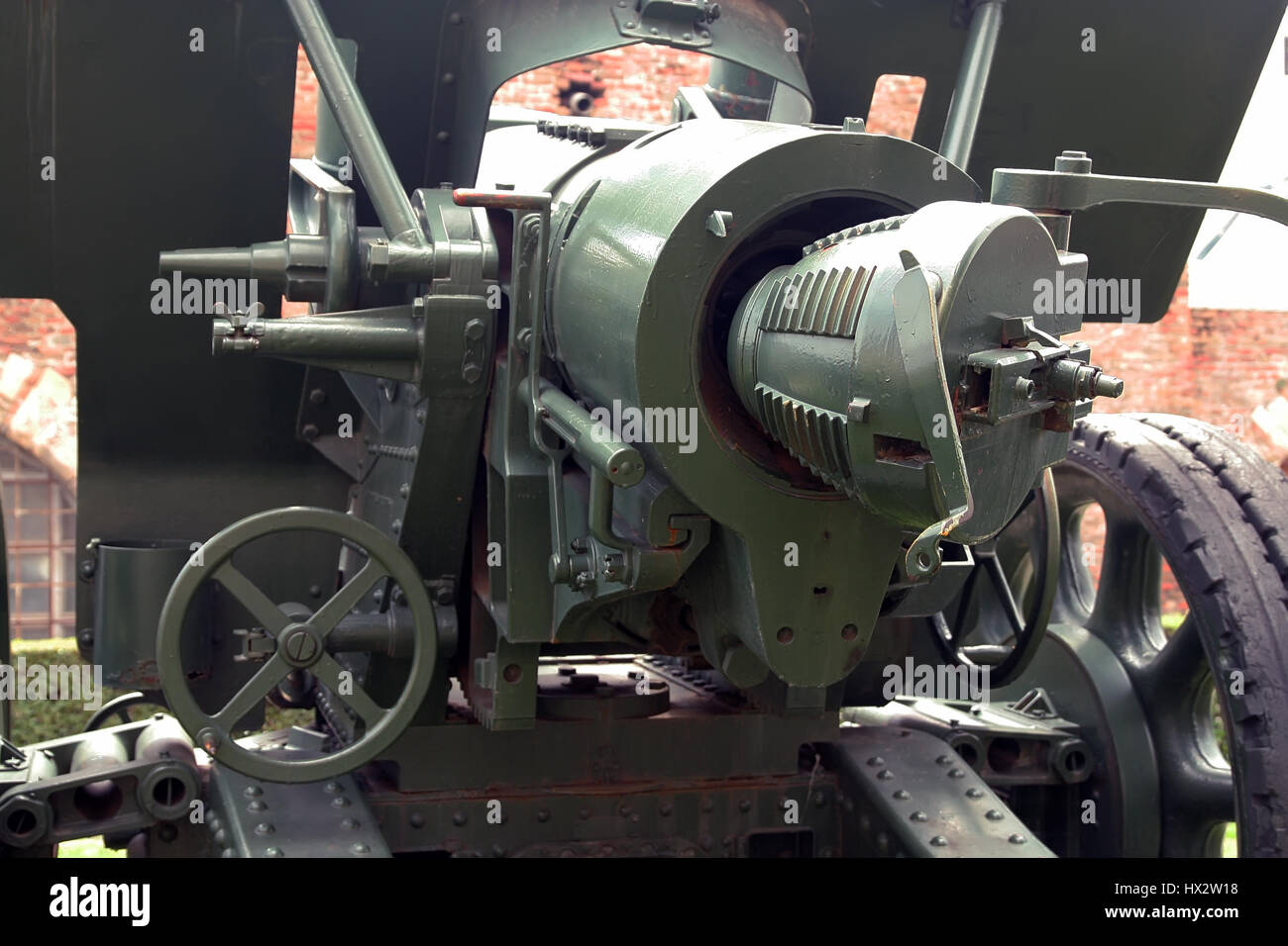 Obsolete cannon. Second world war cannon Stock Photo - Alamy