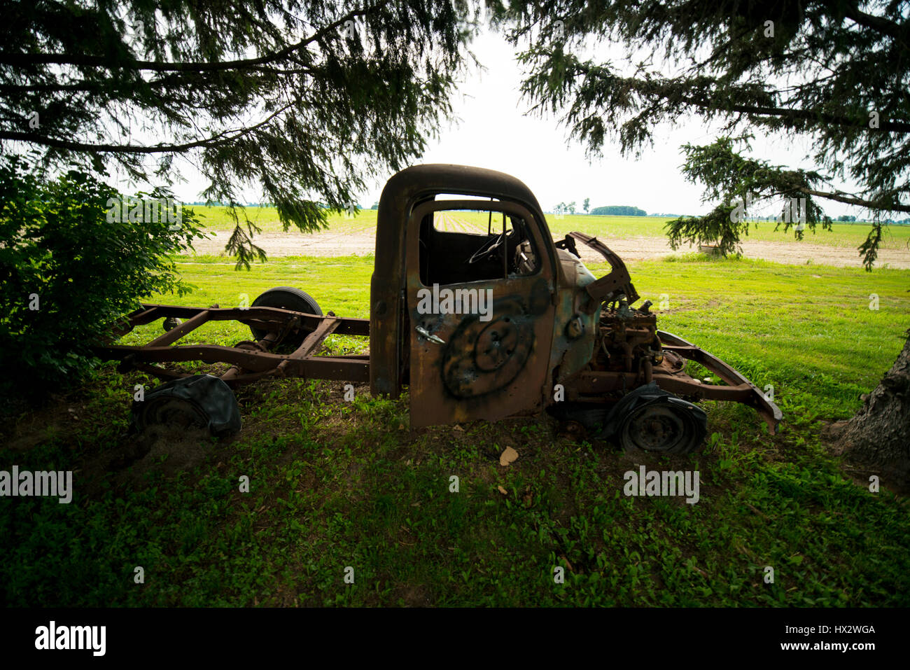 old retro rusty truck Stock Photo - Alamy