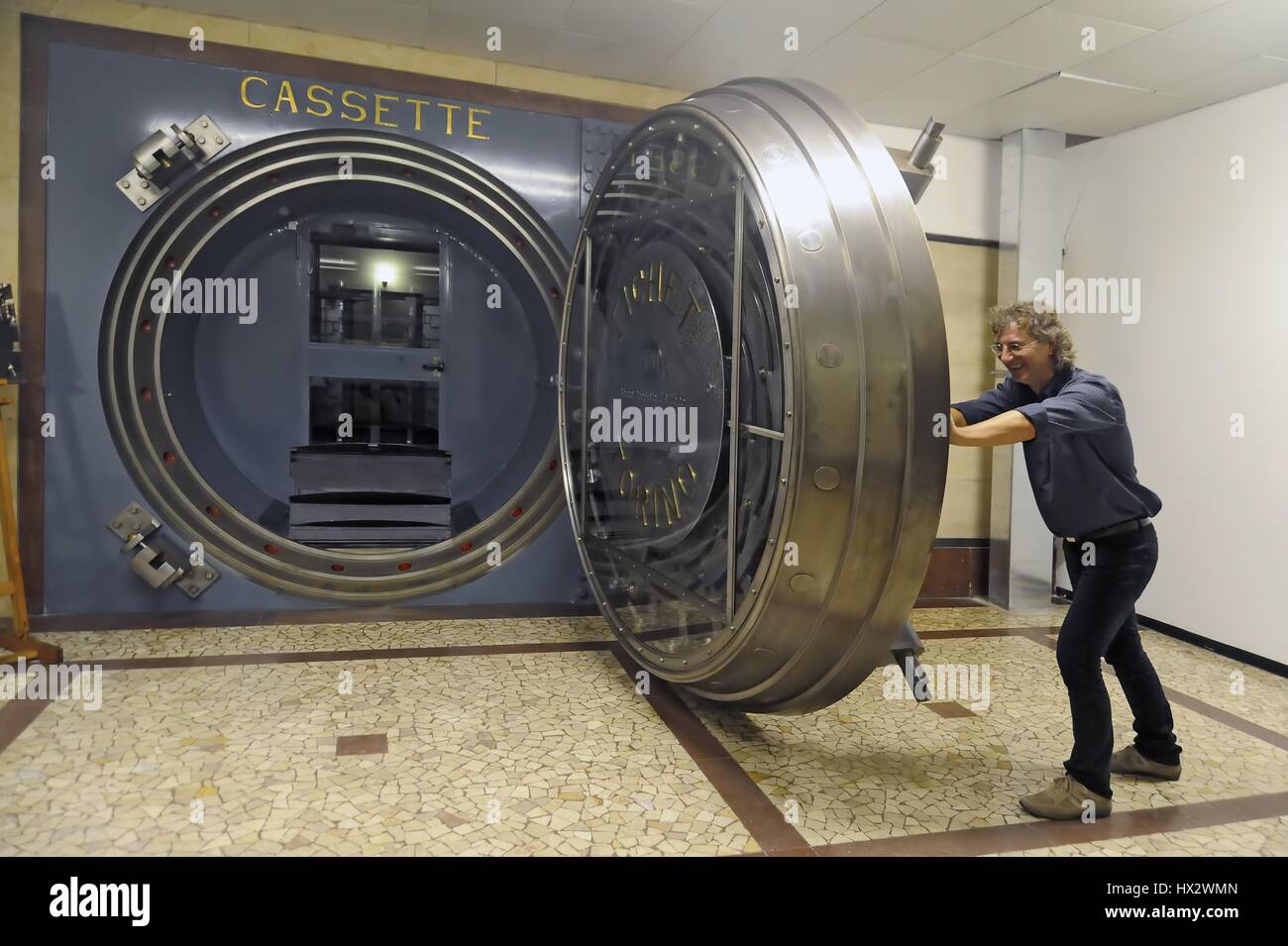 The entrance to the strong room at the central headquarters of the ...