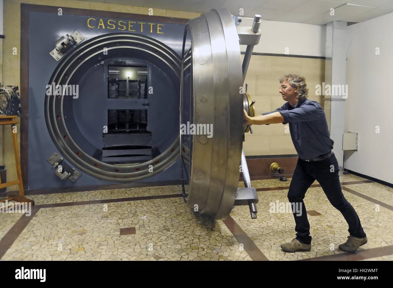 The entrance to the strong room at the central headquarters of the ...