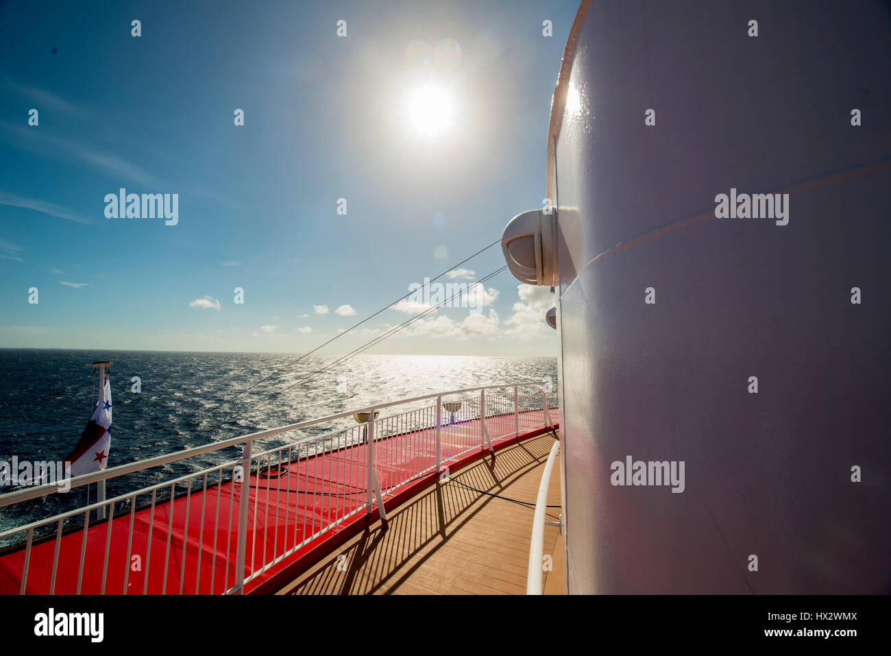 cruise ship red walkway Stock Photo - Alamy
