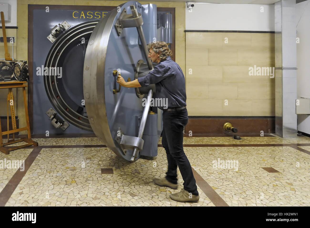 The entrance to the strong room at the central headquarters of the ...
