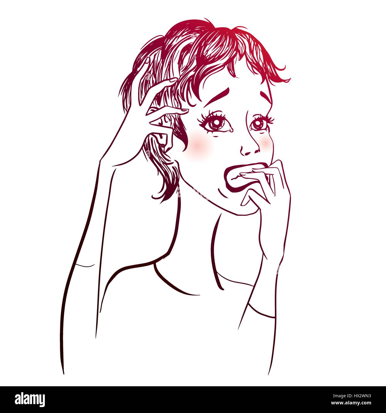 Illustration Woman Stressed High Resolution Stock Photography and ...