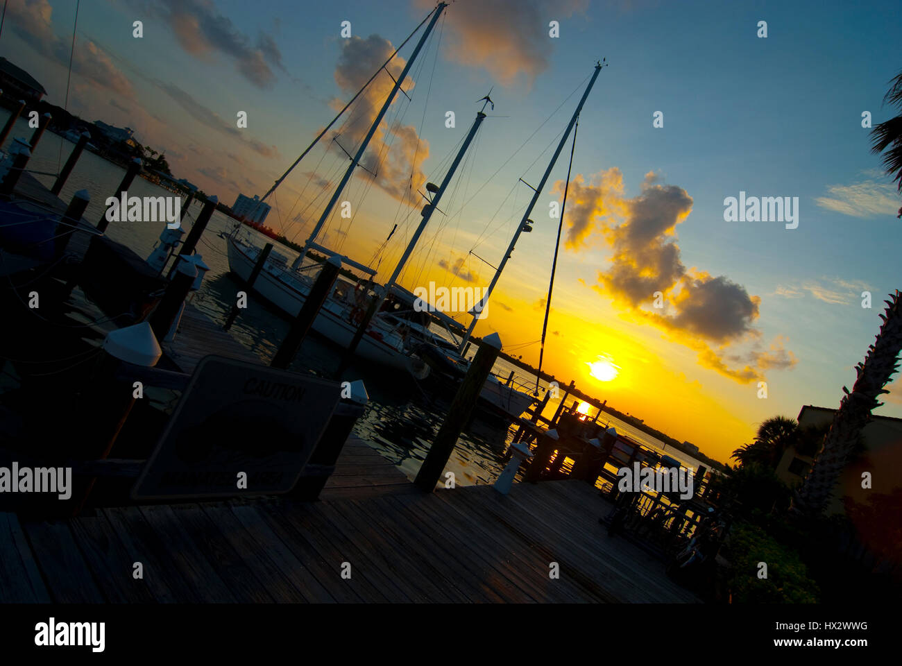 gold sunset at the marina dutch shot Stock Photo - Alamy