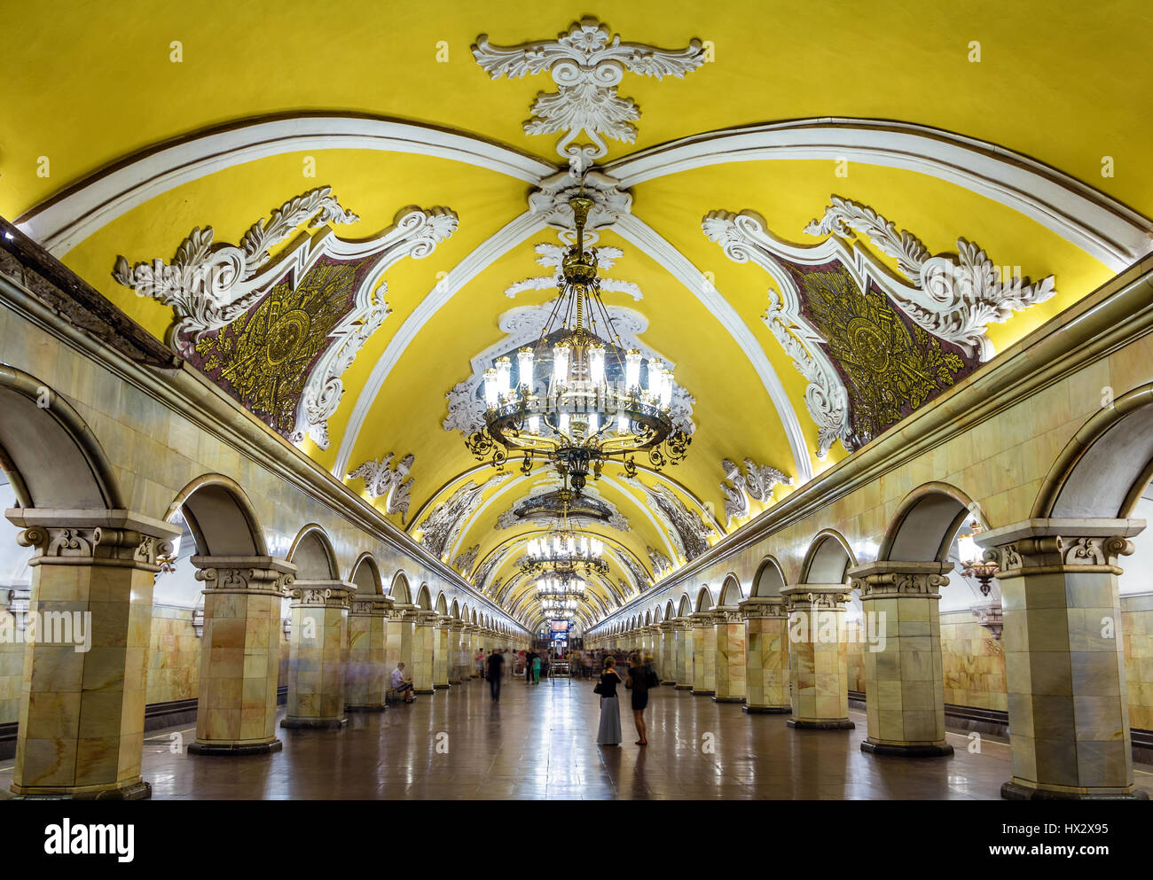 Komsomolskaya (Koltsevaya Line) station of Moscow metro Stock Photo - Alamy