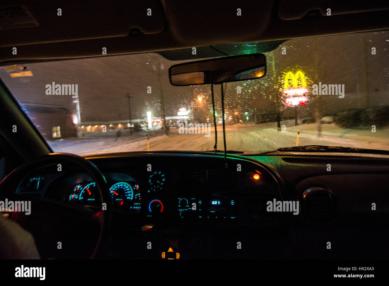 inside snowplow truck Stock Photo - Alamy