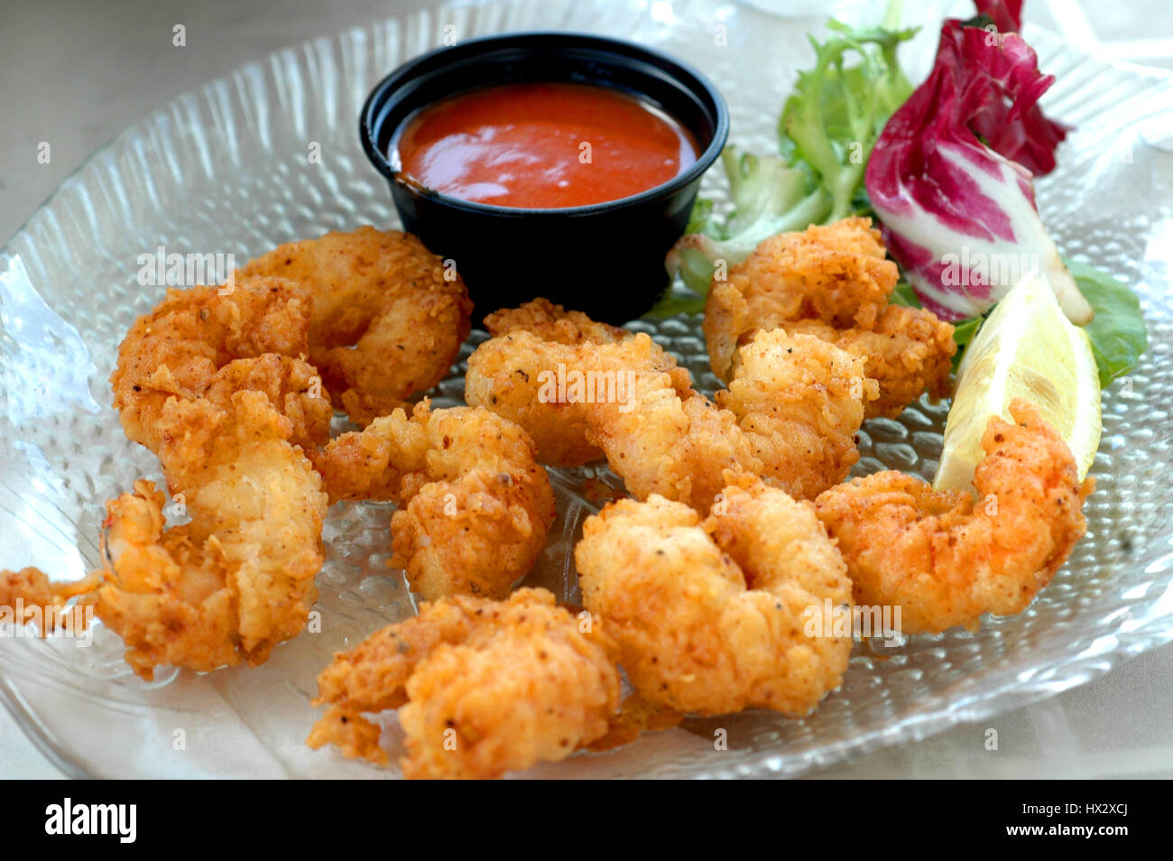 fried shrimp lunch Stock Photo - Alamy