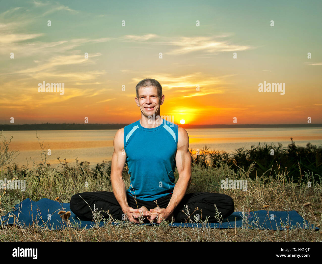 Yoga poses man hi-res stock photography and images - Alamy