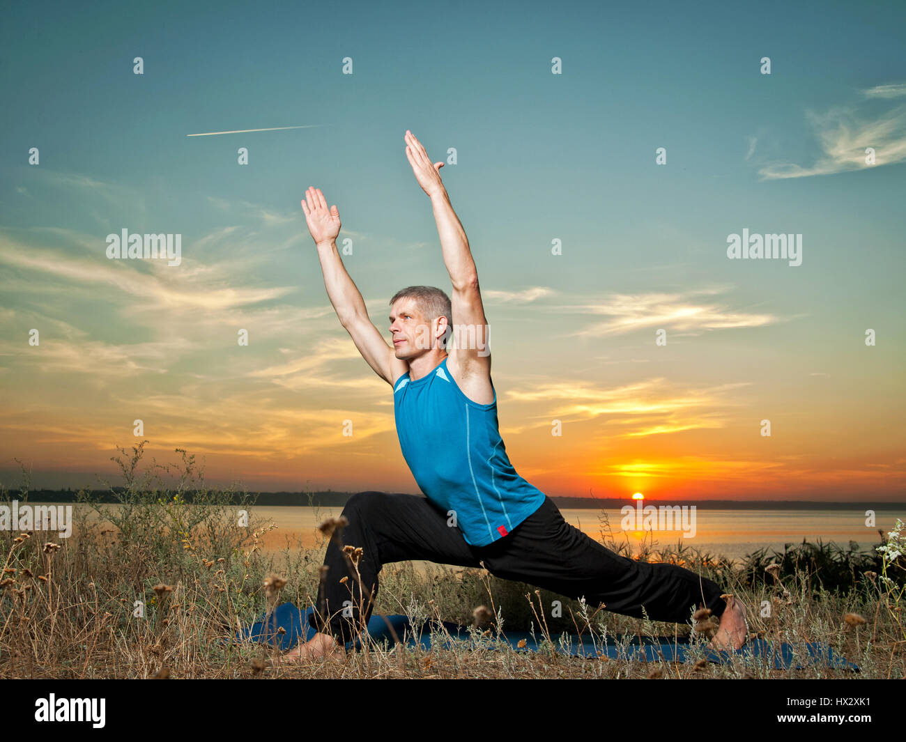 Yoga poses man hi-res stock photography and images - Alamy