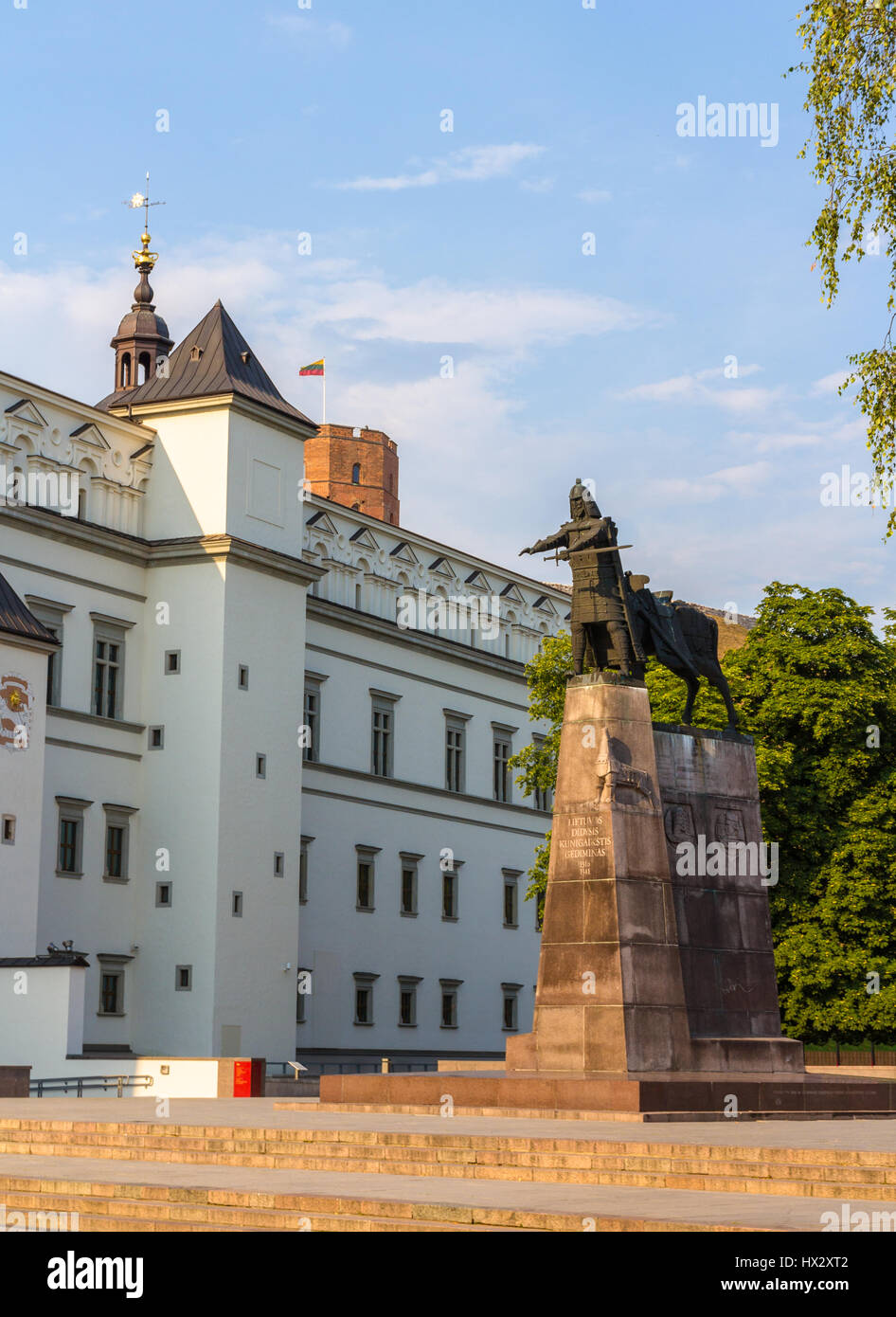 Monument to Gediminas, Grand Duke of Lithuania, in Vilnius Stock Photo ...
