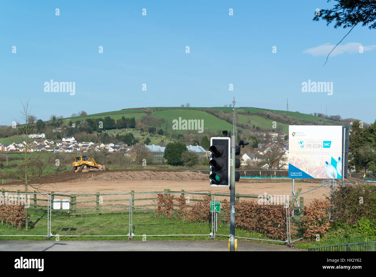 Work starts on Canolfan Yr Egin S4C Carmarthen Stock Photo - Alamy