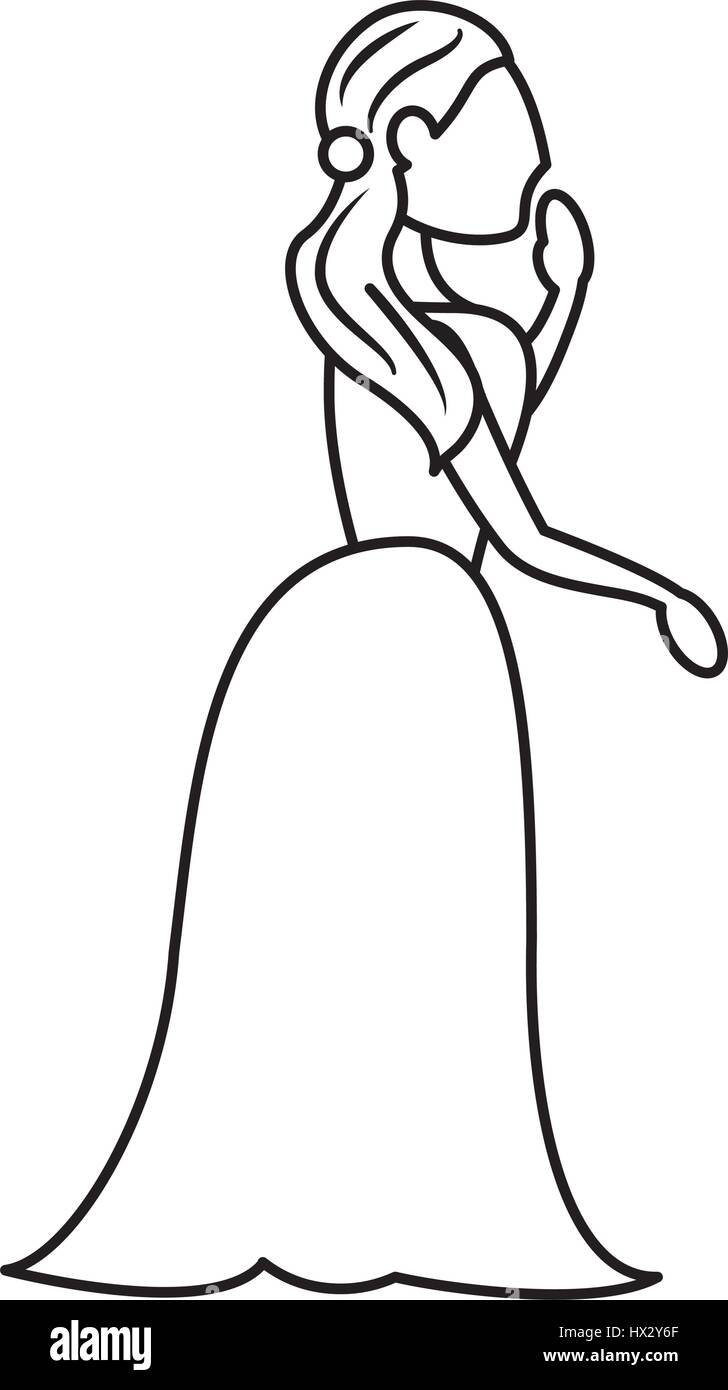 woman bride wedding outline Stock Vector Image & Art - Alamy