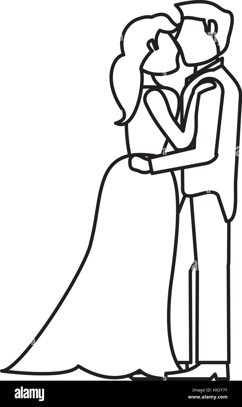 couple embraced wedding romantic outline Stock Vector Image & Art - Alamy