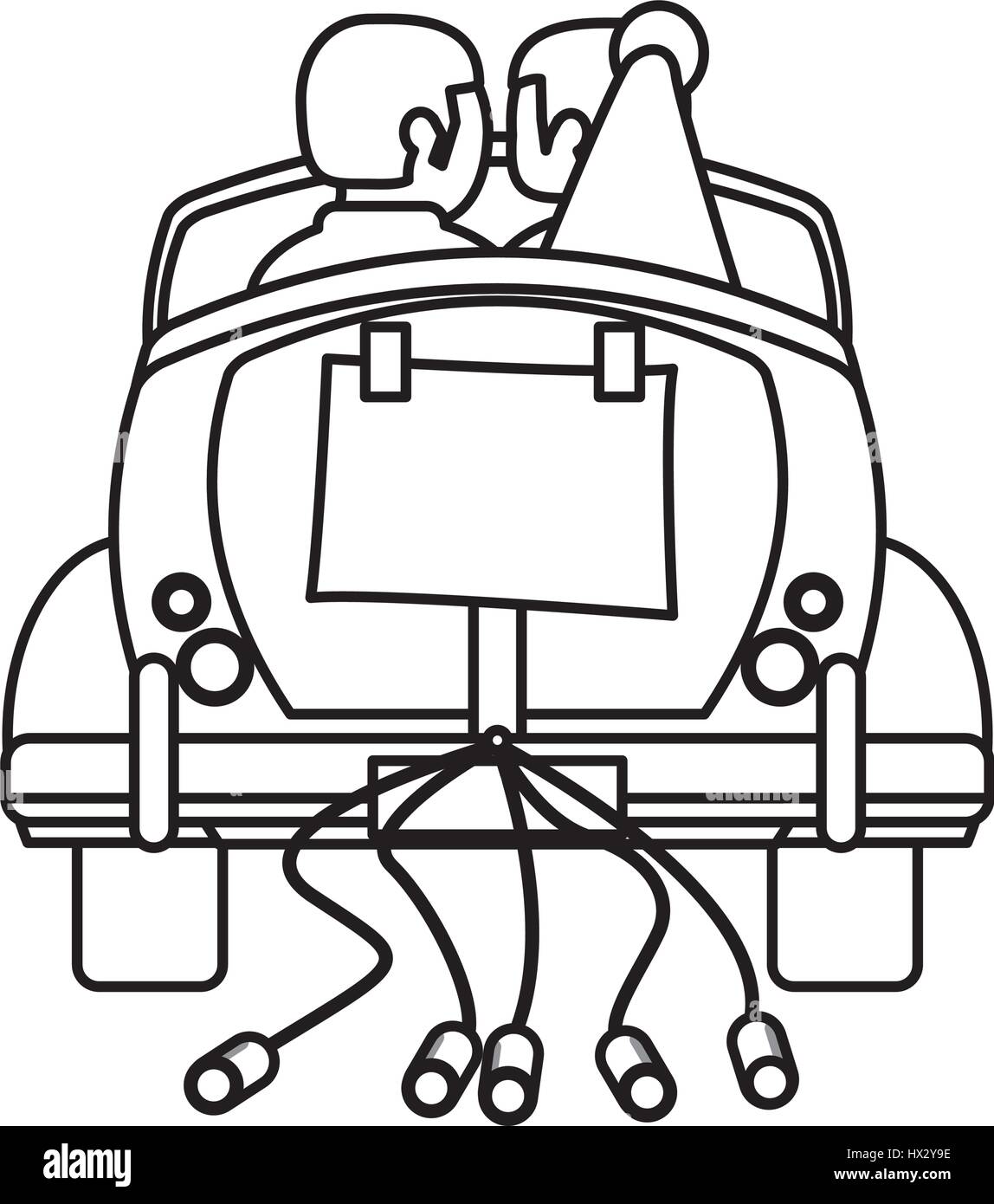 couple car just married outline Stock Vector Image & Art - Alamy