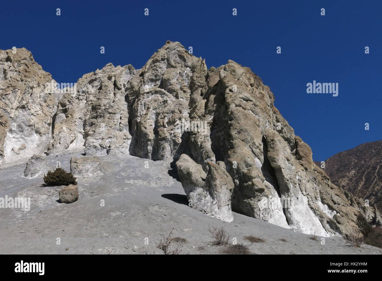 Limestone formation near Manang, Annapurna Conservation Area, Nepal ...