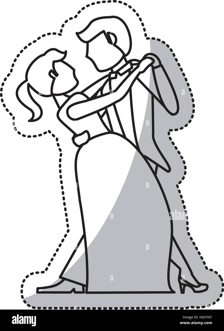 Wedding Couple Dancing Drawing