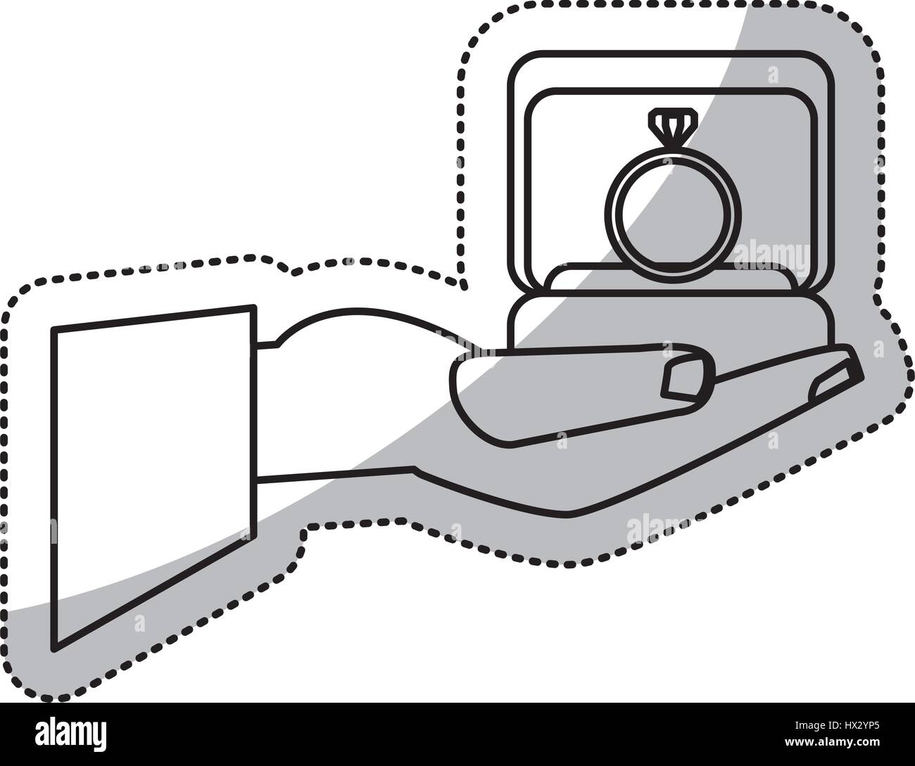 Silver ring box Stock Vector Images - Alamy