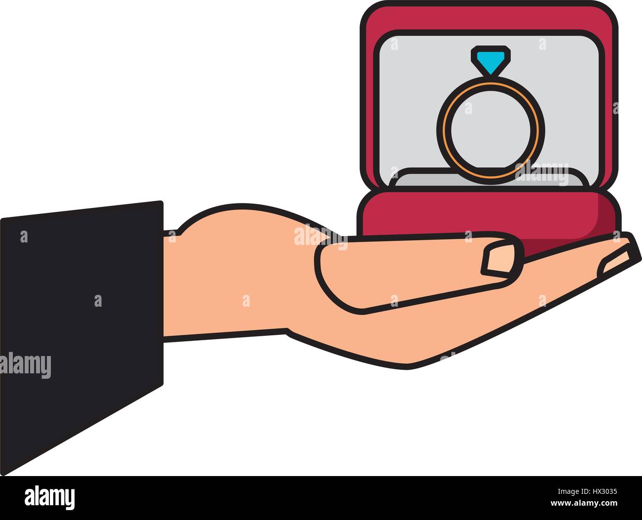 hand holding box ring Stock Vector Image & Art - Alamy