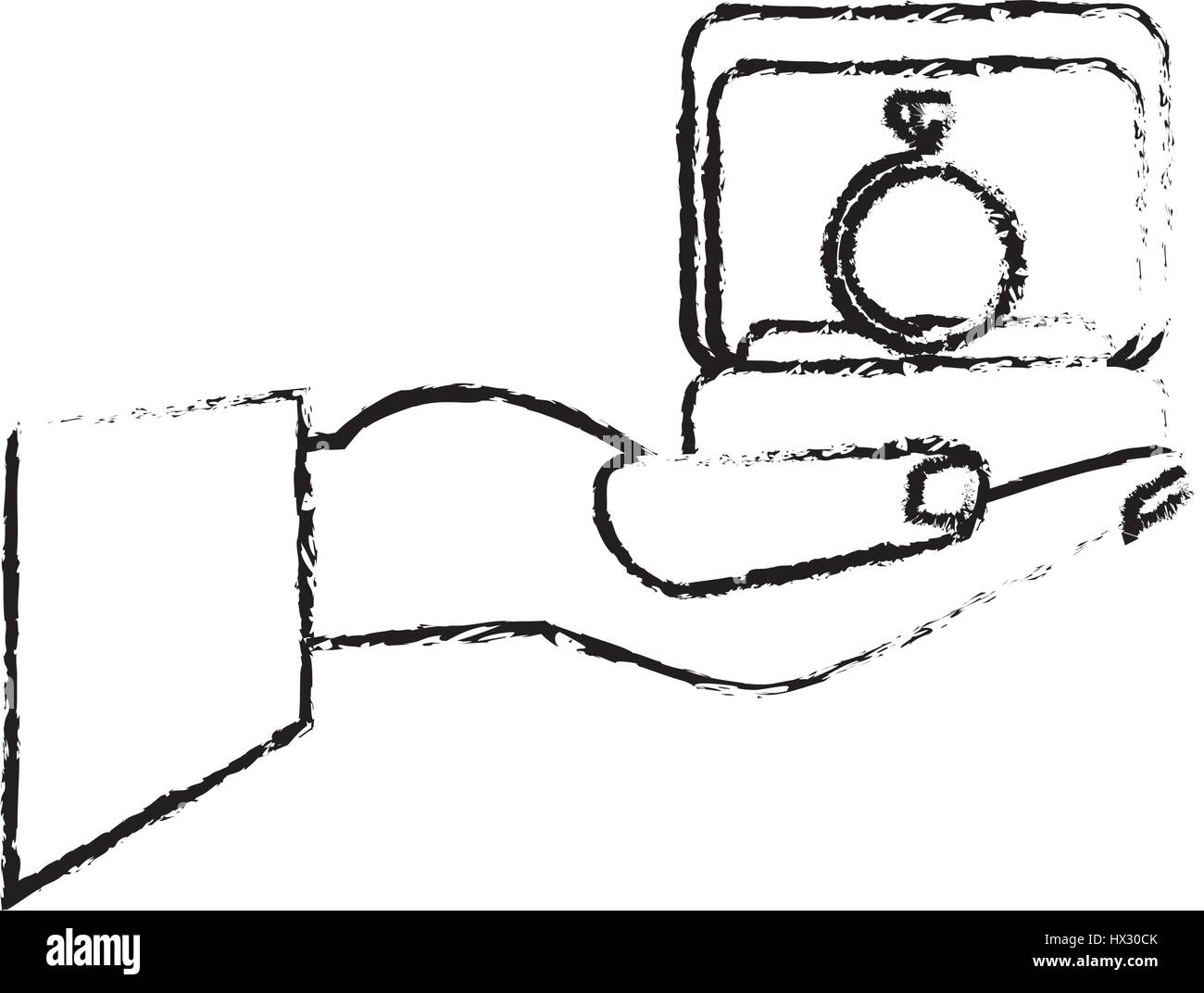 Silver ring box Black and White Stock Photos & Images - Alamy