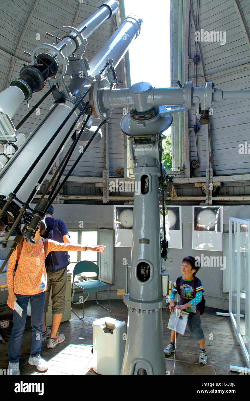 Interior of 20-cm Telescope Dome at National Astronomical Observatory in Mitaka city Western ...