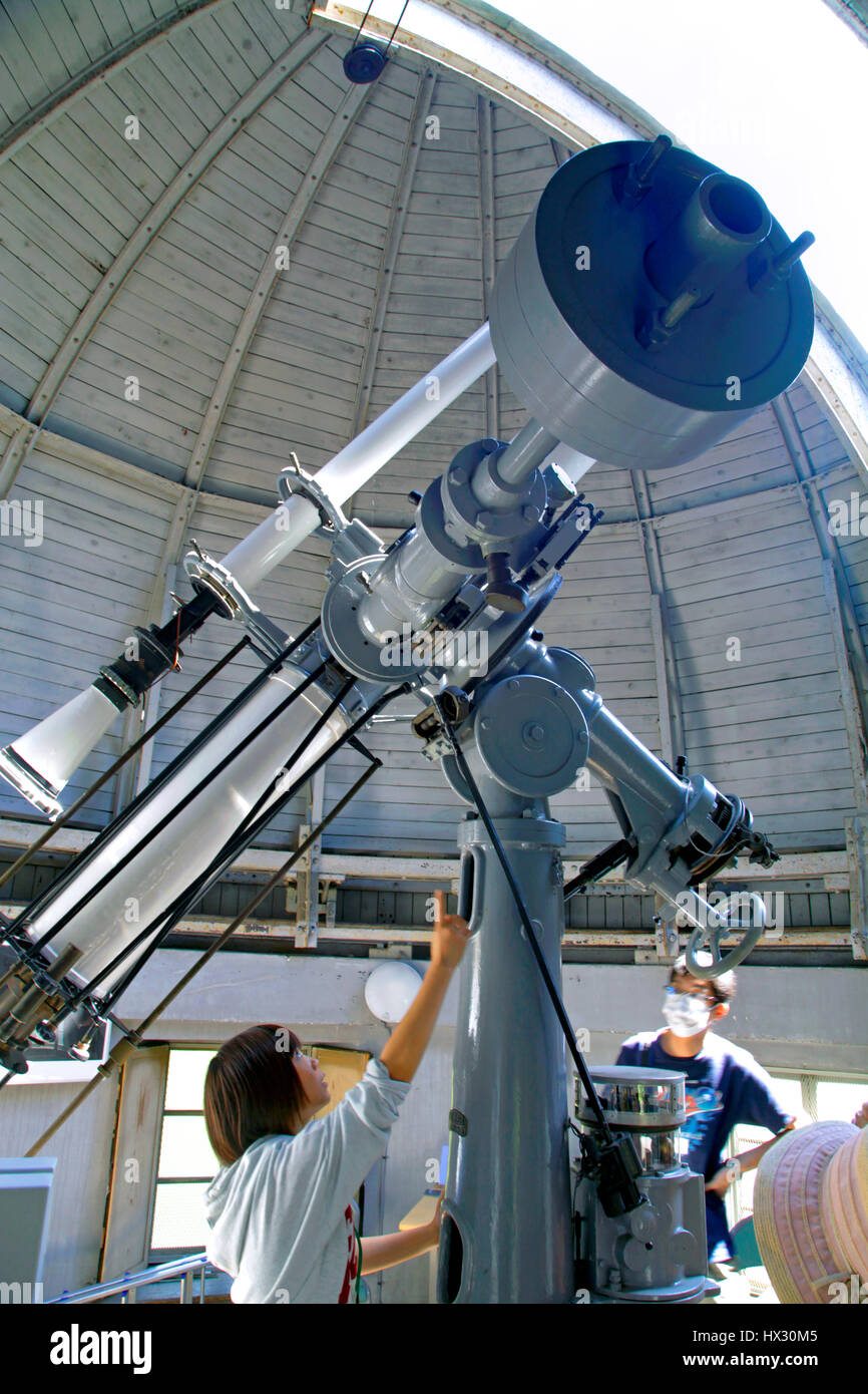 Interior of 20-cm Telescope Dome at National Astronomical Observatory in Mitaka city Western ...