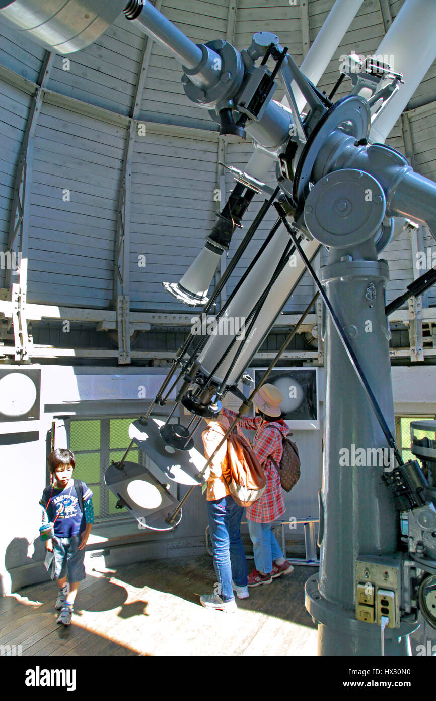 Interior of 20-cm Telescope Dome at National Astronomical Observatory in Mitaka city Western ...