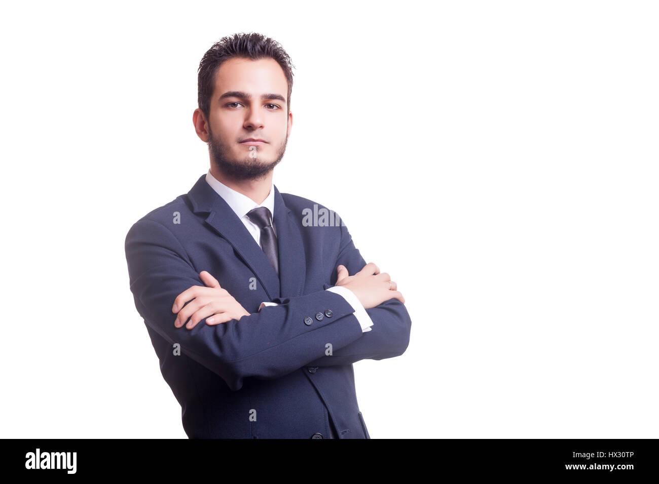 Man in business suit on white background in studio photo Stock Photo ...