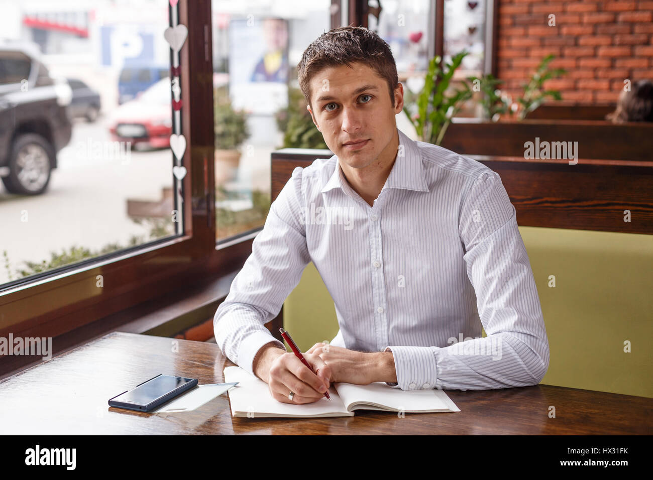 Man cafe work white space hi-res stock photography and images - Alamy