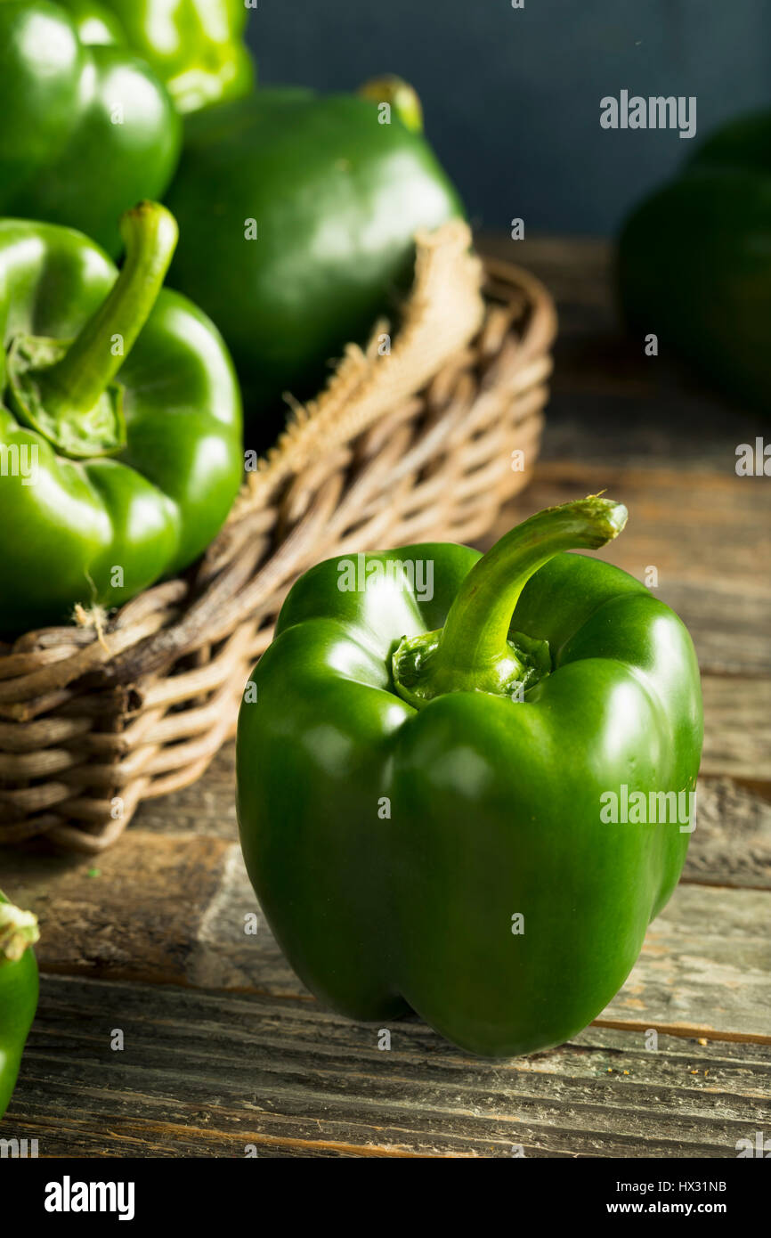 Raw Green Organic Bell Peppers Ready to Cook With Stock Photo - Alamy