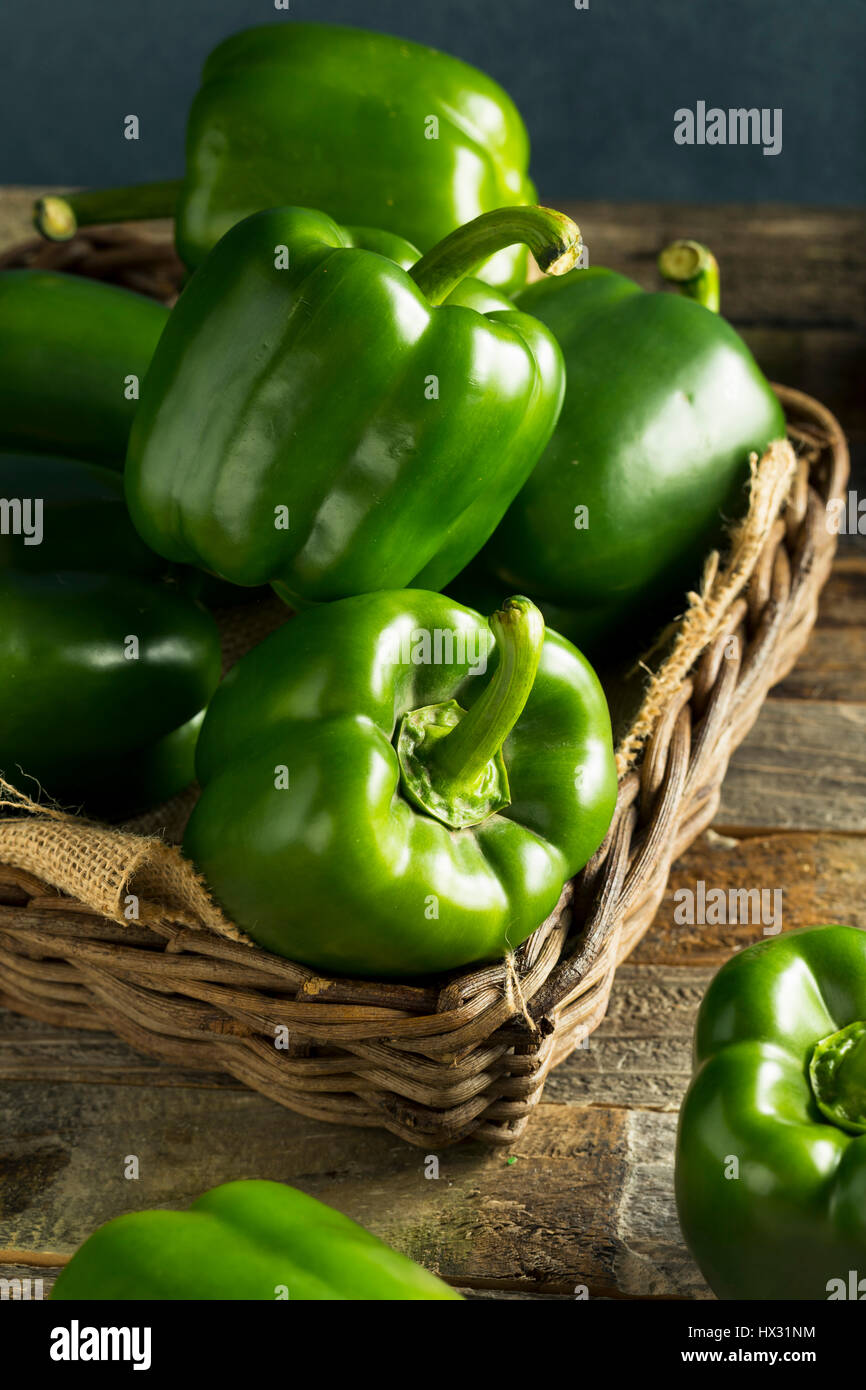 Raw Green Organic Bell Peppers Ready to Cook With Stock Photo - Alamy