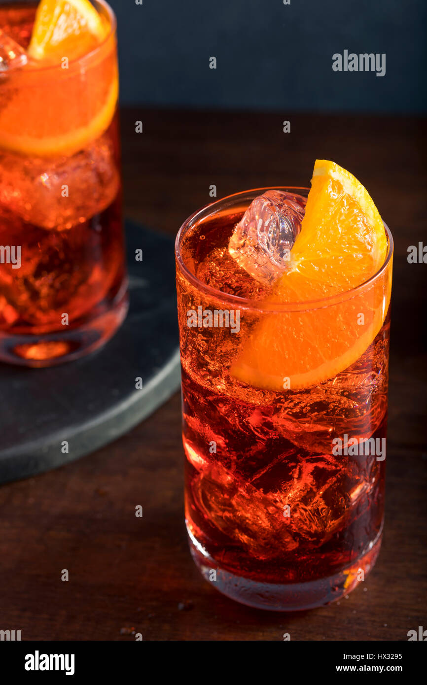 Refreshing Cold Americano Cocktail with an Orange Garnish Stock Photo ...