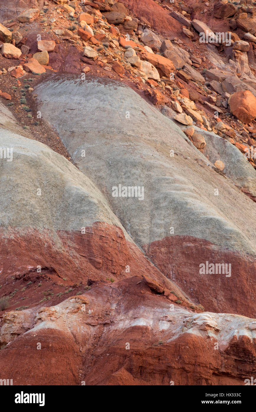 Clay beds along Scenic Drive, Capitol Reef National Park, Utah Stock ...