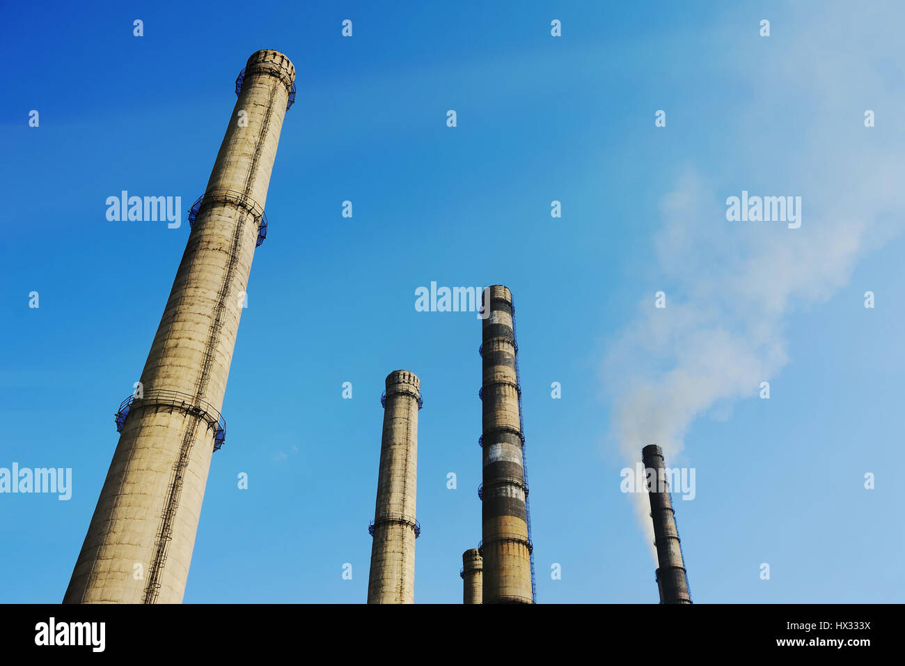Industrial smoke stack of coal power plant Stock Photo - Alamy