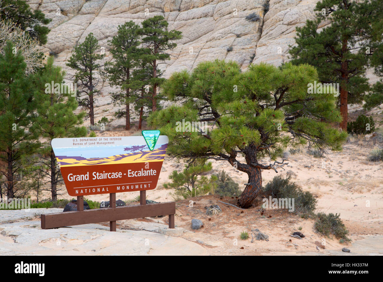 Entrance sign, Grand Staircase - Escalante National Monument, Burr ...